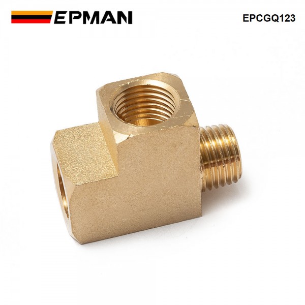 EPMAN Extruded Barstock Street Tee T Female Male Brass Fitting 1/4 NPT Oil Water Gas Pipe/Tank ...